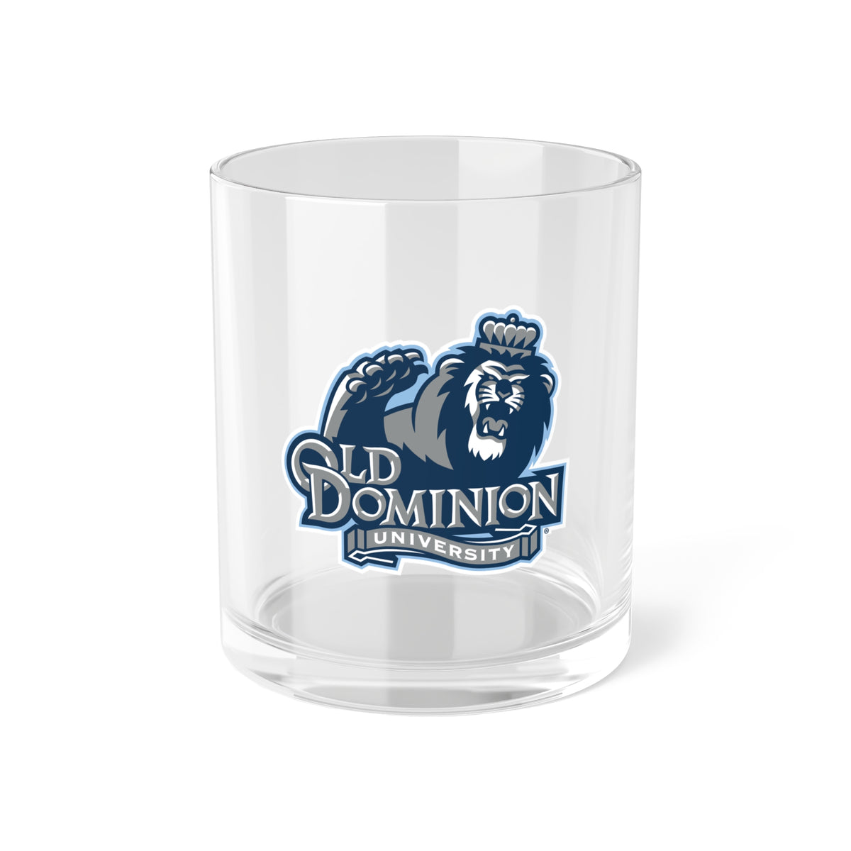 Old Dominion University, 10 oz Bar Rocks Glass – Blue and Silver Gear